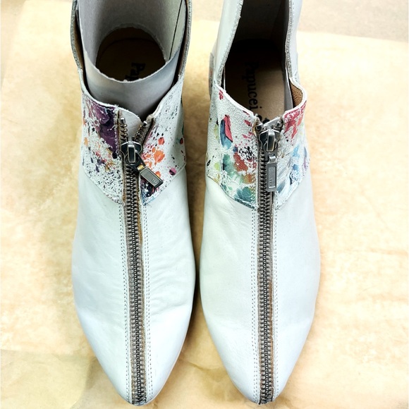 Shoes | Papucei White Leather Shoes With A Front Zipper | Poshmark